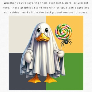 Ghostly Duck Halloween Clipart, Whimsical Halloween Animal Clipart ...