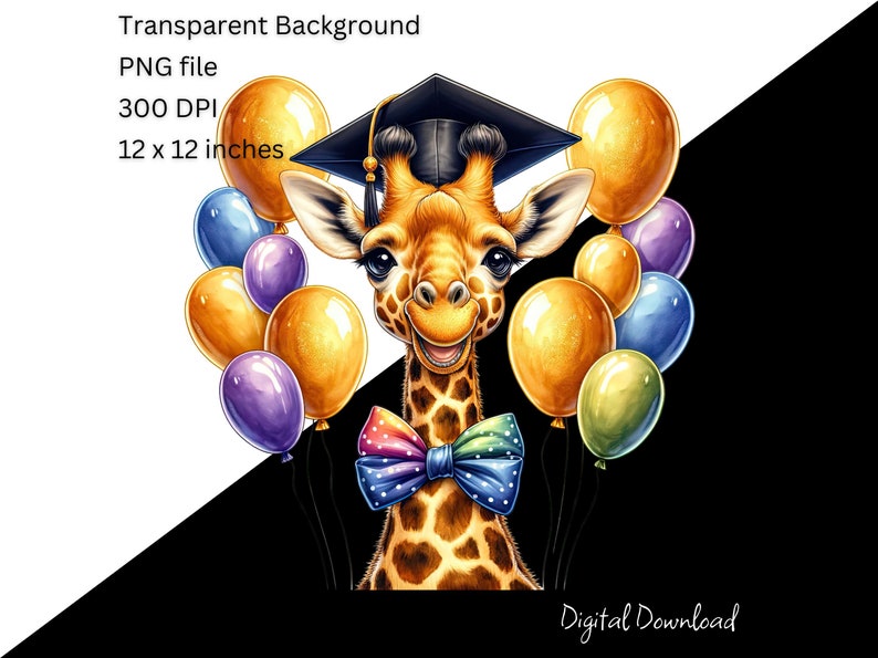 Graduation Giraffe Clipart - Festive Academic Celebration PNG, Joyful ...