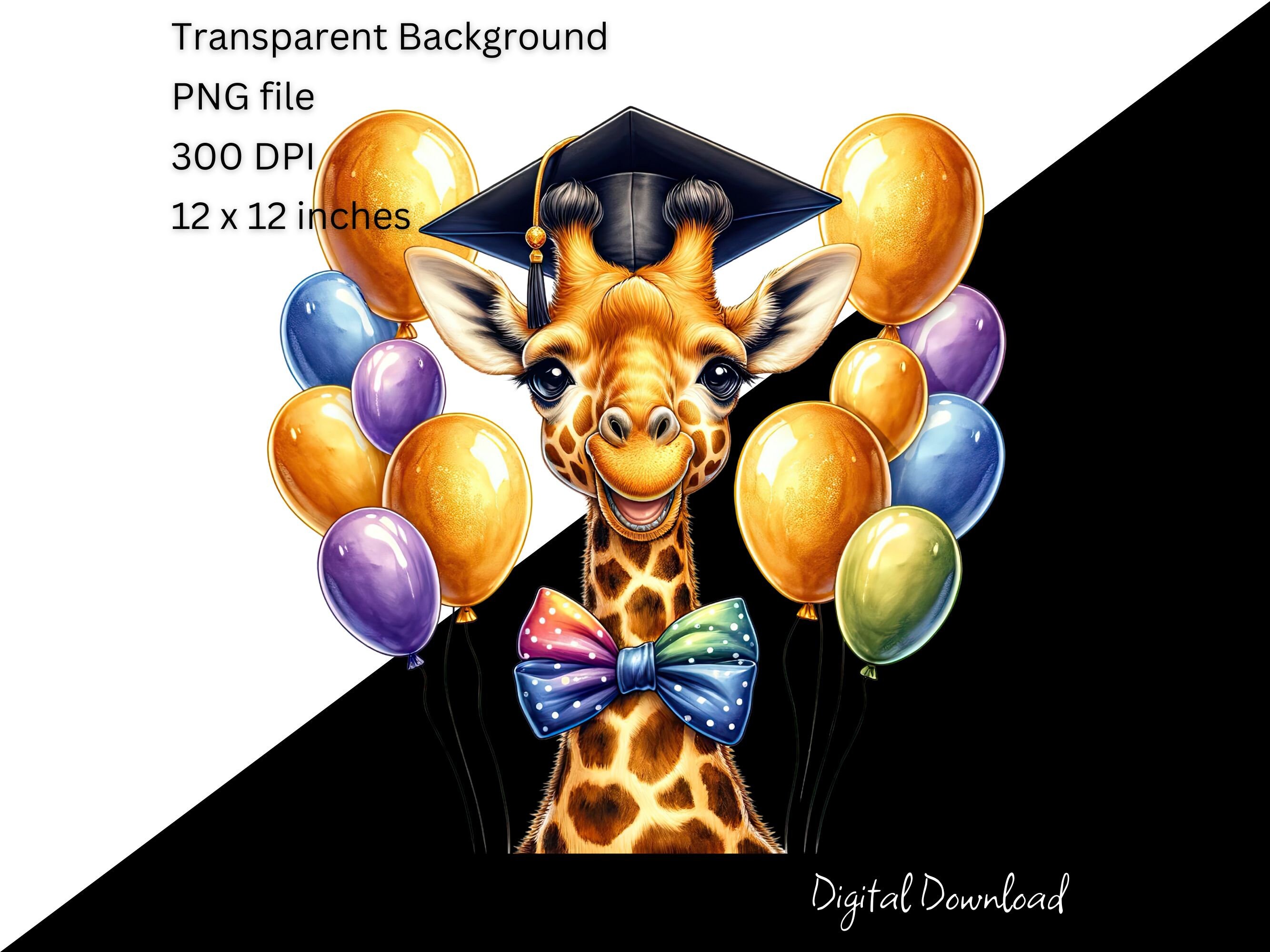 Graduation Giraffe Clipart - Festive Academic Celebration PNG, Joyful ...