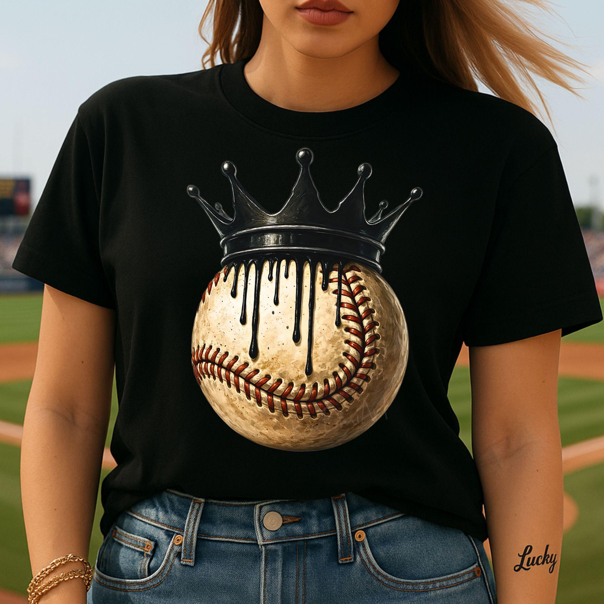 Dripping Crown Baseball Clipart, Baseball Drip Png, Vintage Png, Game ...