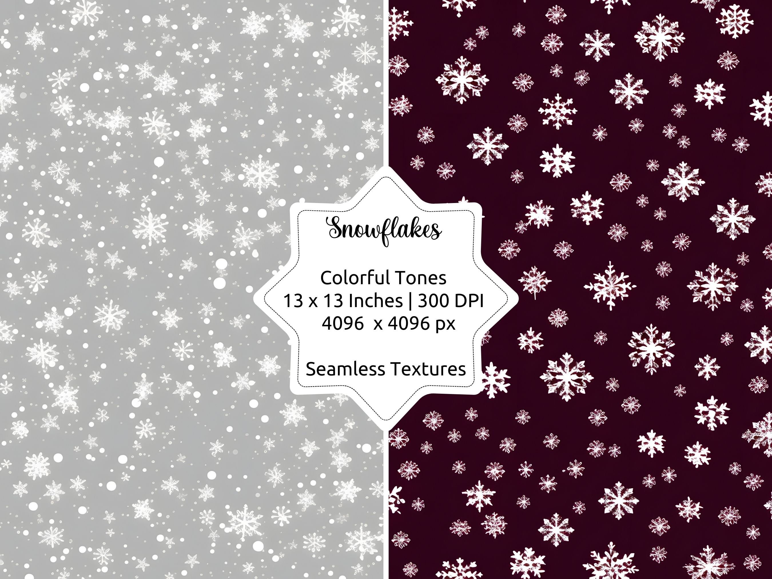 Falling Snowflake Background, Seamless Winter Digital Paper for ...