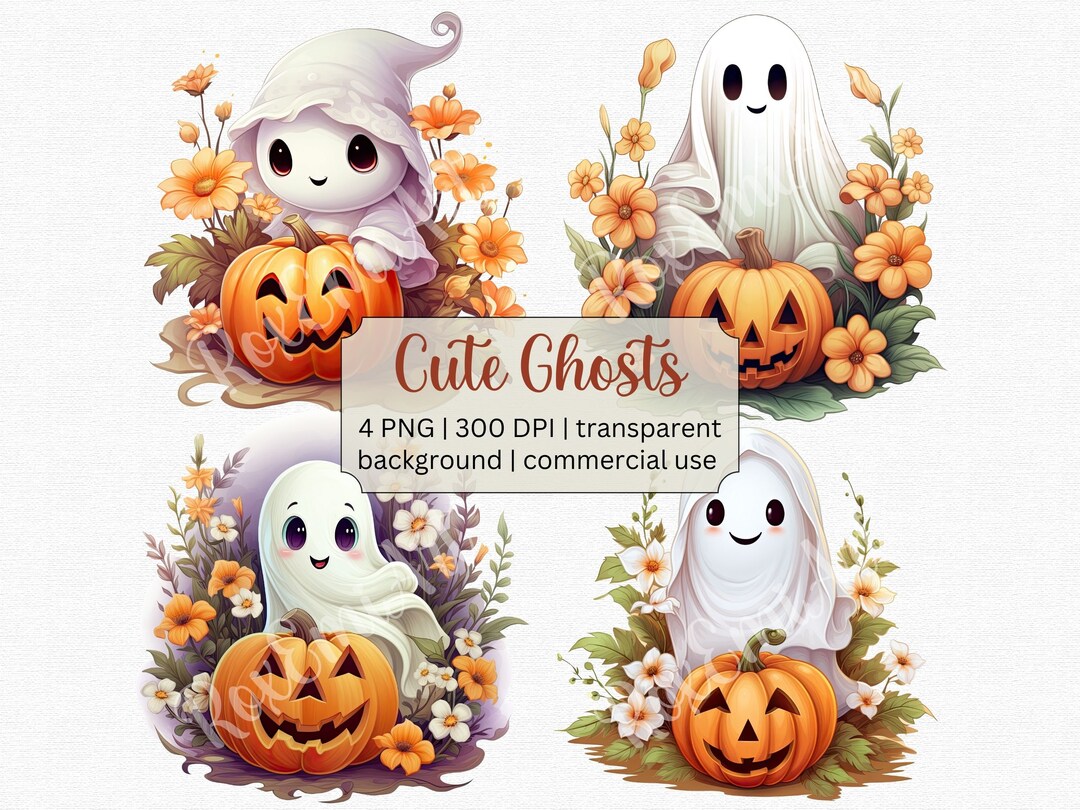 Halloween Cute Spooky Ghost | for Junk Journals, Party Invitations ...