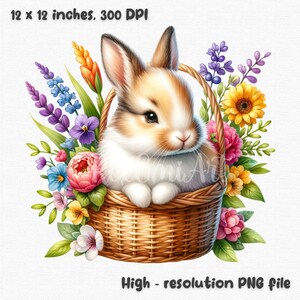 Easter Bunny Bliss Clipart Bundle | Floral Rabbit Illustrations ...