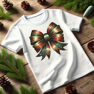 Rustic Christmas Bow PNG, Festive Vintage Coquette Bow PNG, Fancy ...