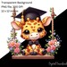 Graduation Giraffe Clipart, Cute Graduate Animal PNG, Nursery Art ...
