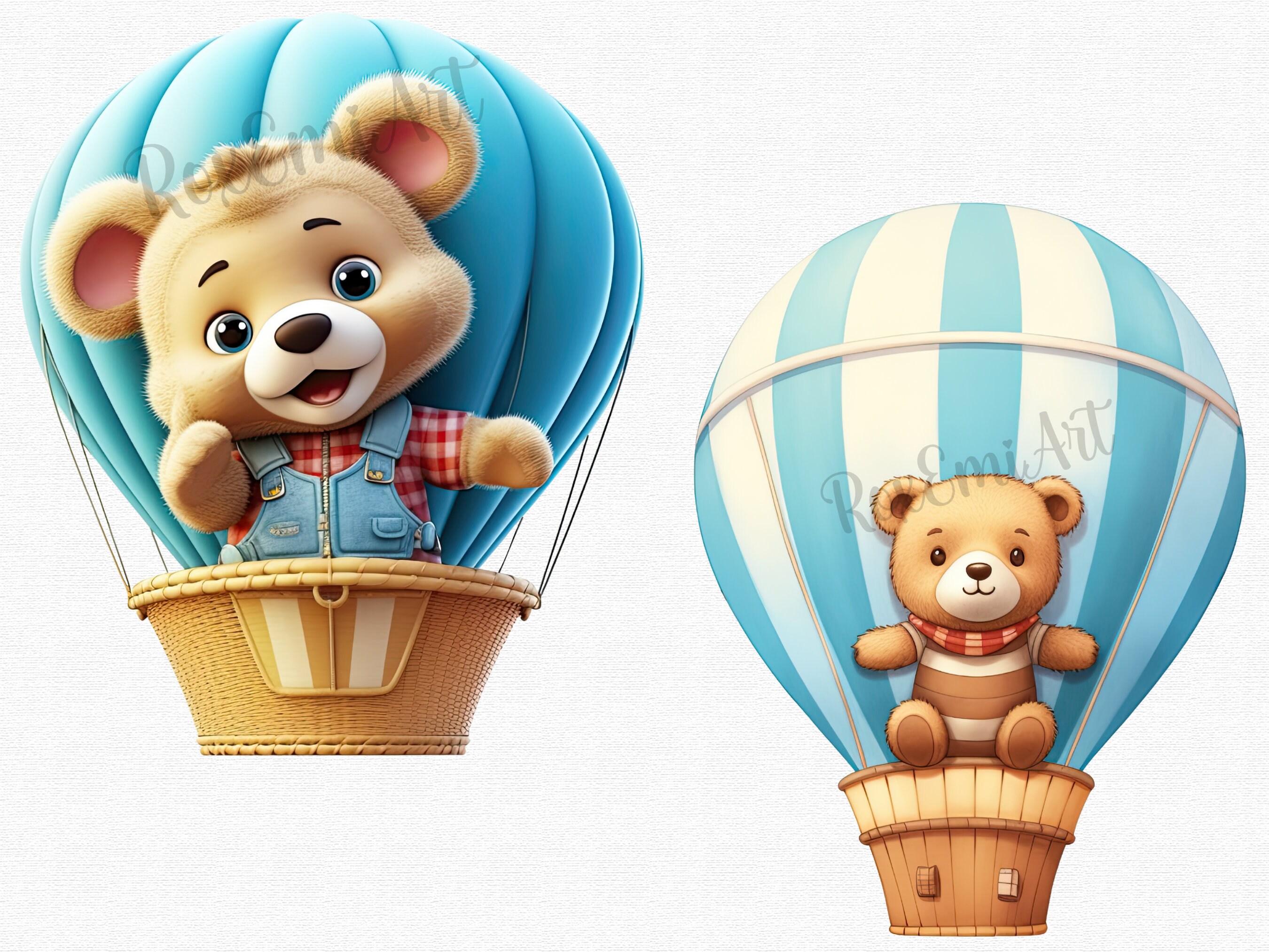 Teddy Bear Clipart Hot Air Balloon Clipart Baby Shower - Etsy