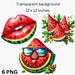 Summer Vibes Watermelon Clipart Bundle, Vibrant Watermelon Lips Clipart ...