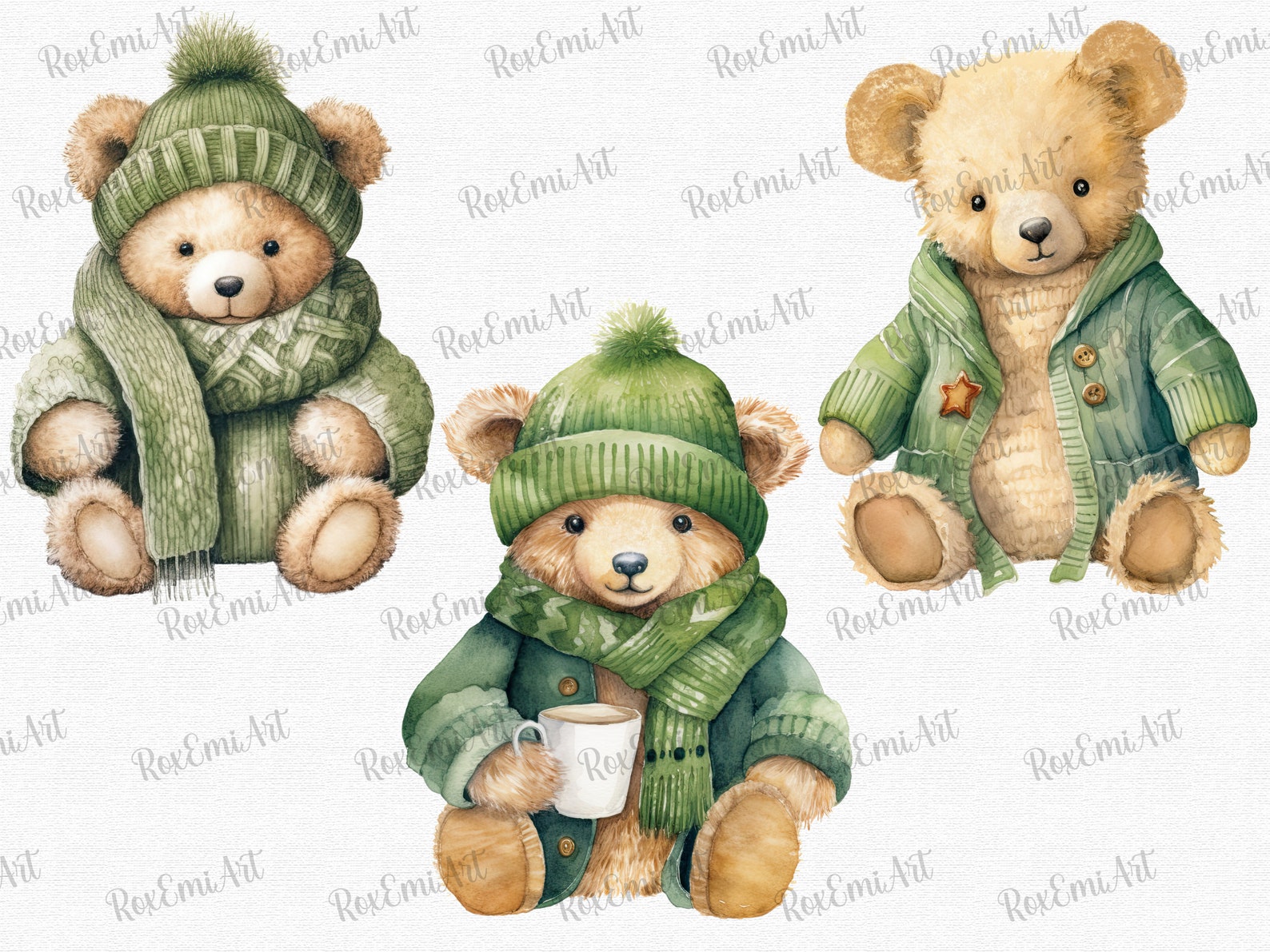 Watercolor Teddy Bear Clipart Nursery Clipart Costume Design Digital ...