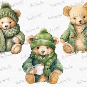 Watercolor Teddy Bear Clipart | Nursery Clipart | Costume Design ...