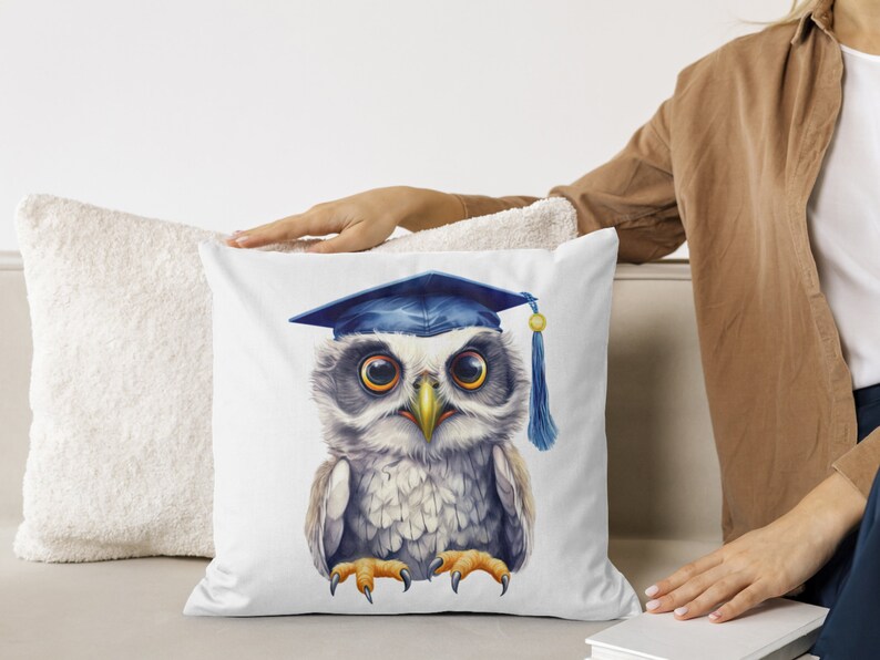 Graduation Clipart Watercolor Owl PNG Printable Bird - Etsy