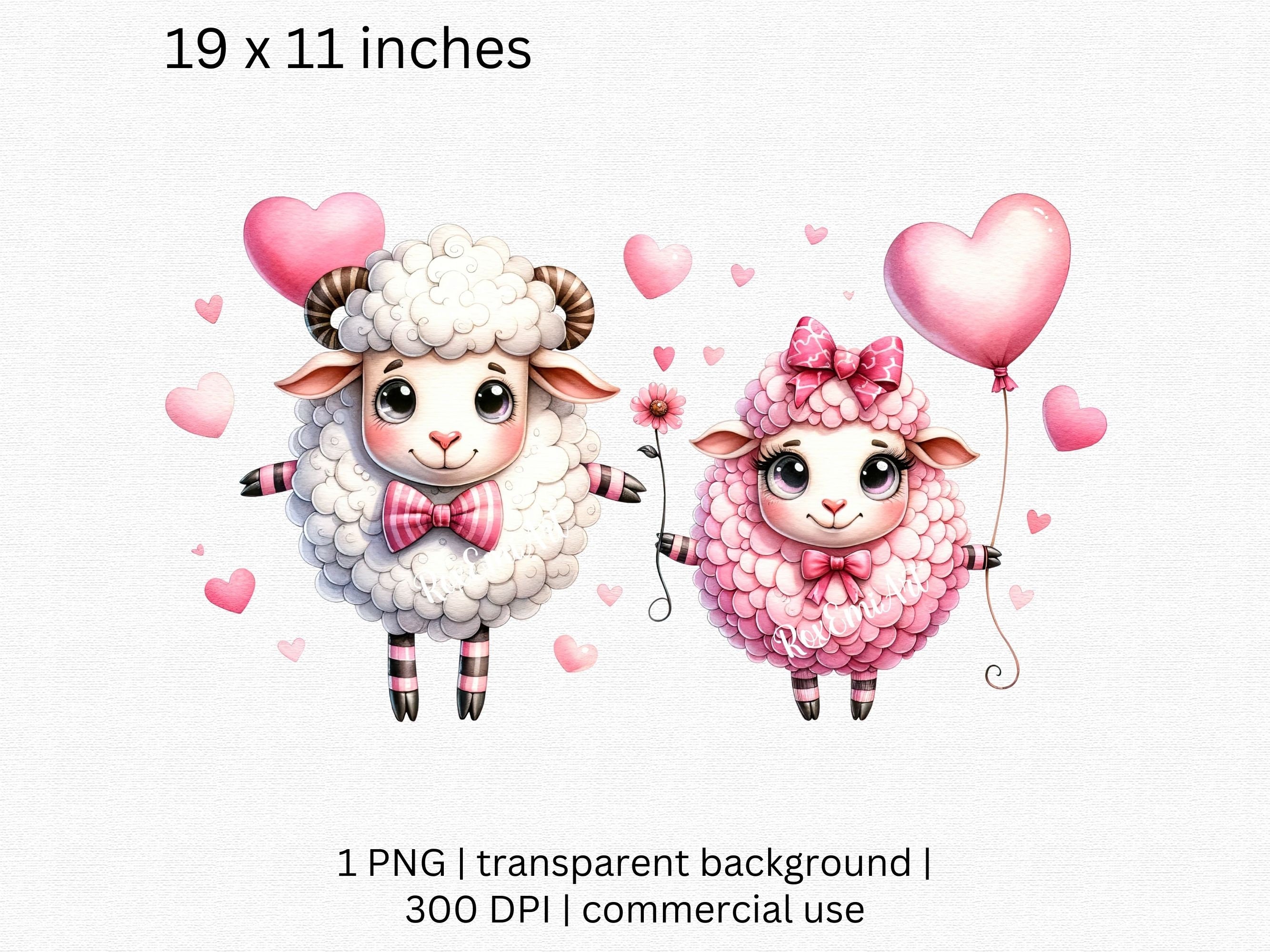 Cute Sheep Couple Clipart. Perfect for Valentines Message Card ...