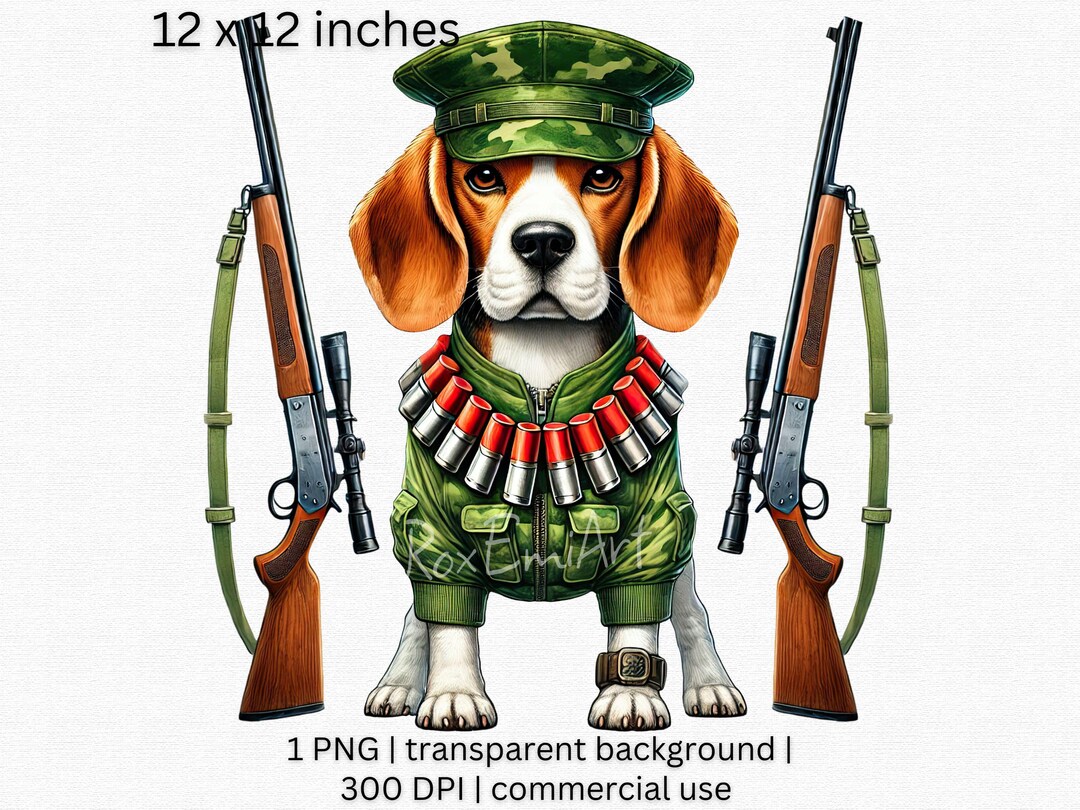 Military Beagle Clipart, Funny Dog Soldier PNG, Army Dog Digital ...