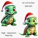 Christmas Sea Turtle PNG, Cute Baby Turtle With Santa Hat, Digital ...