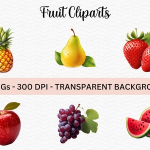 Juicy Fruit Clipart Bundle | Apple Clipart, Cherry Clipart and More ...