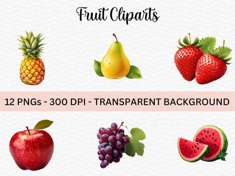 Juicy Fruit Clipart Bundle | Apple Clipart, Cherry Clipart and More ...