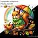 Whimsical Autumn Squirrel PNG, Vibrant Fall Clipart, Cute Animal ...