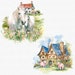 Rustic Farmhouse Clipart Set | Watercolor Farm Animals & Barns ...