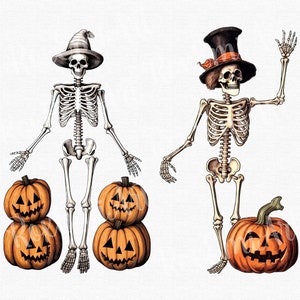 Halloween Skeleton With Pumpkin Clipart | Jack O Lantern PNG and ...