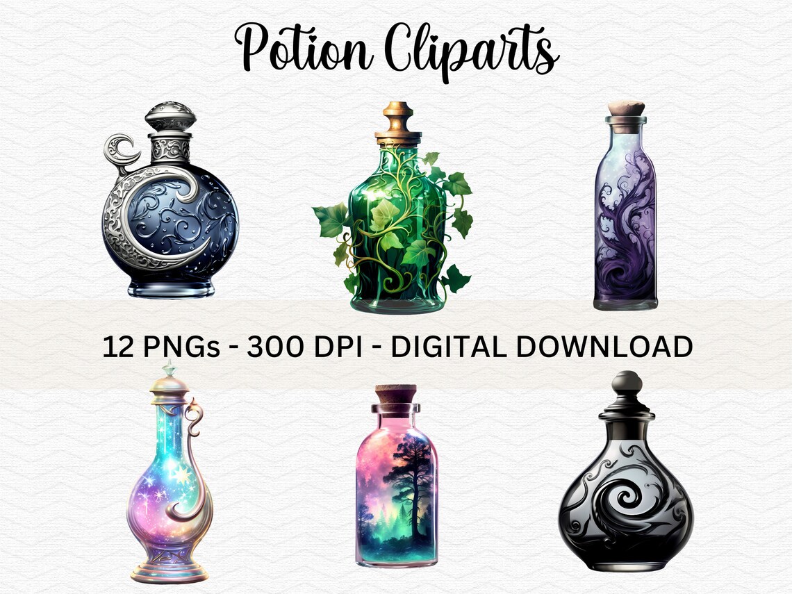 Potion Clipart Magic Clipart Bundle PNG Free Commercial Use - Etsy