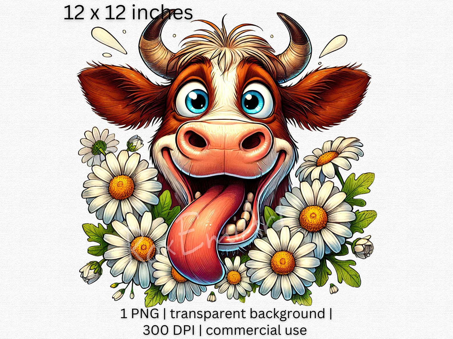 Quirky Cow Clipart, Funny Farm Animal Clipart, Whimsical Cow With ...