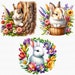 Easter Bunny Bliss Clipart Bundle | Floral Rabbit Illustrations ...