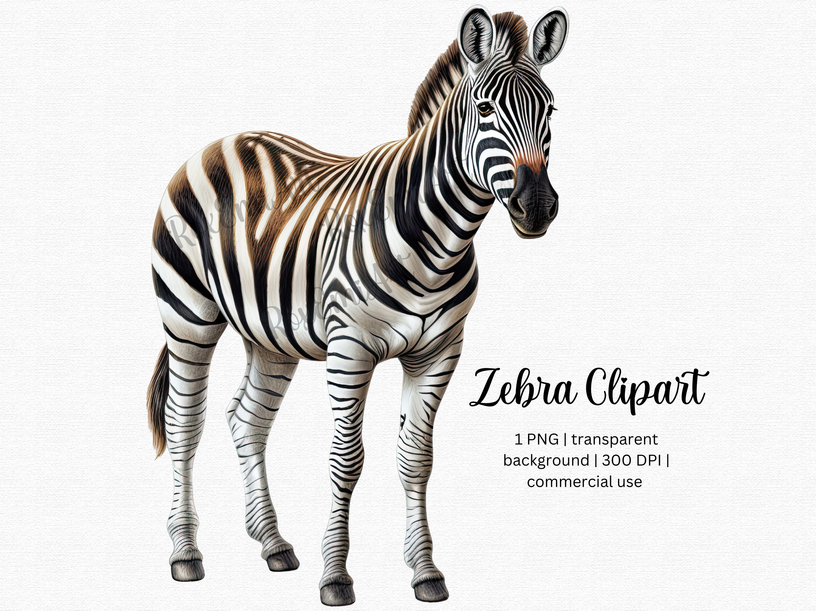 Zebra Clipart PNG Ideal for Safari Nursery Decor, Zebra Art Prints ...
