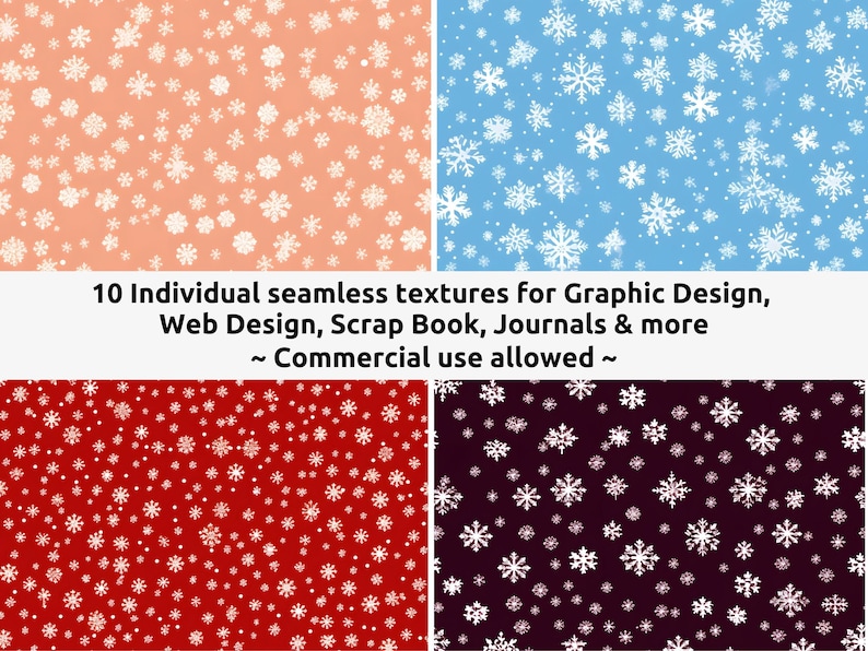 Falling Snowflake Background, Seamless Winter Digital Paper for ...