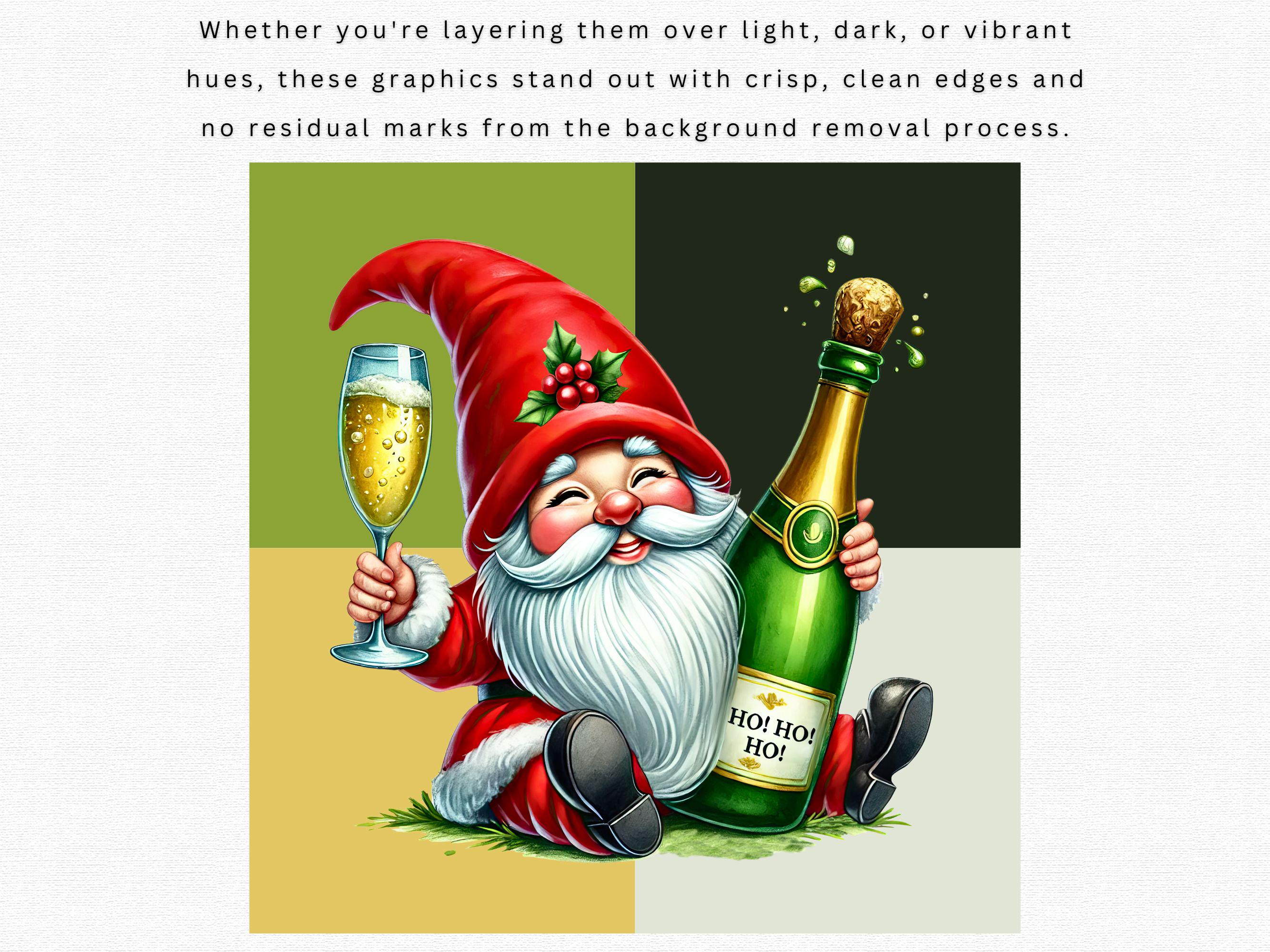 Festive Christmas Gnome Clipart, Holiday Gnome PNG, Santa Gnome ...