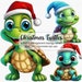 Christmas Sea Turtle PNG, Cute Baby Turtle With Santa Hat, Digital ...