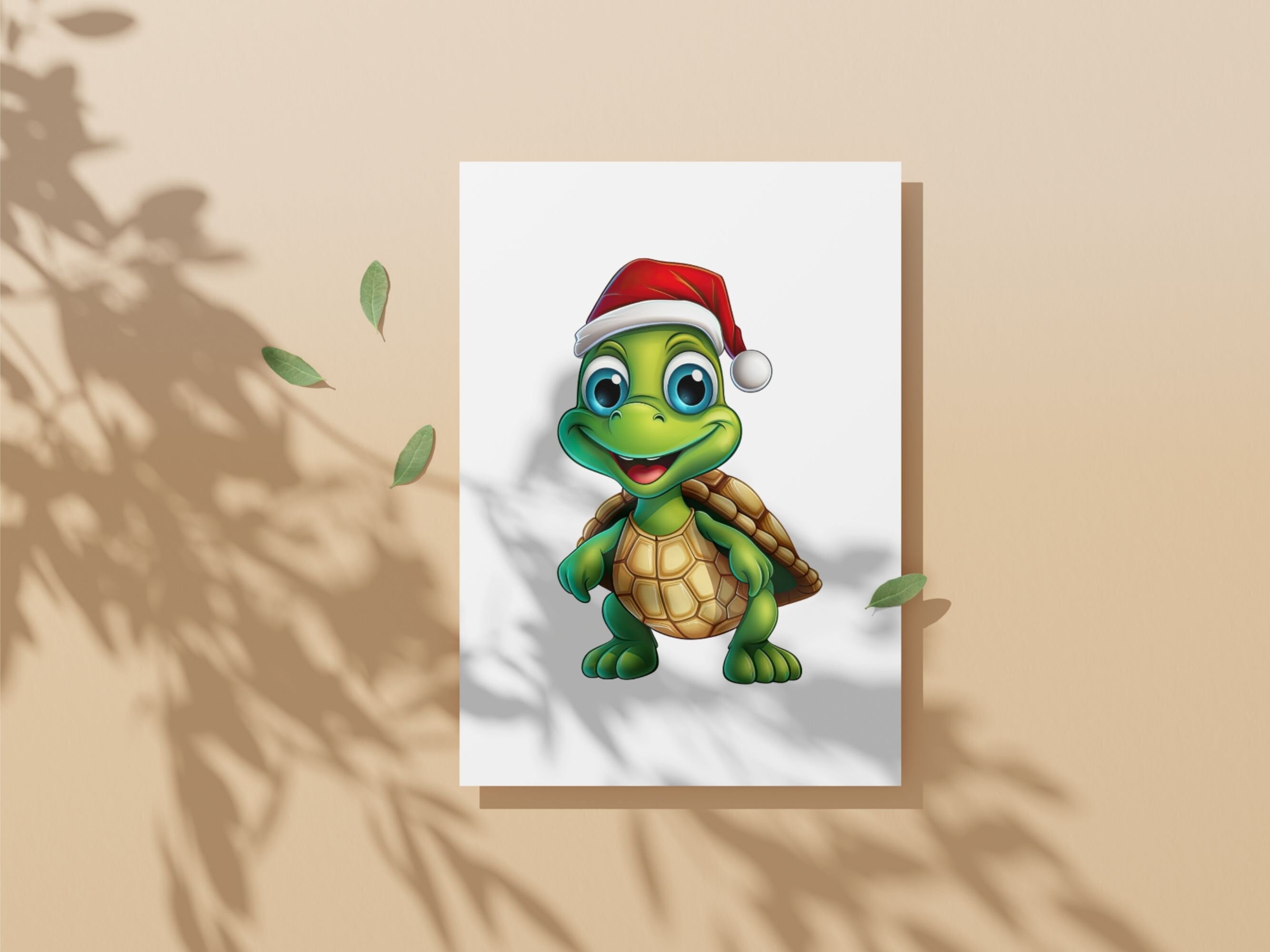 Christmas Sea Turtle PNG, Cute Baby Turtle With Santa Hat, Digital ...