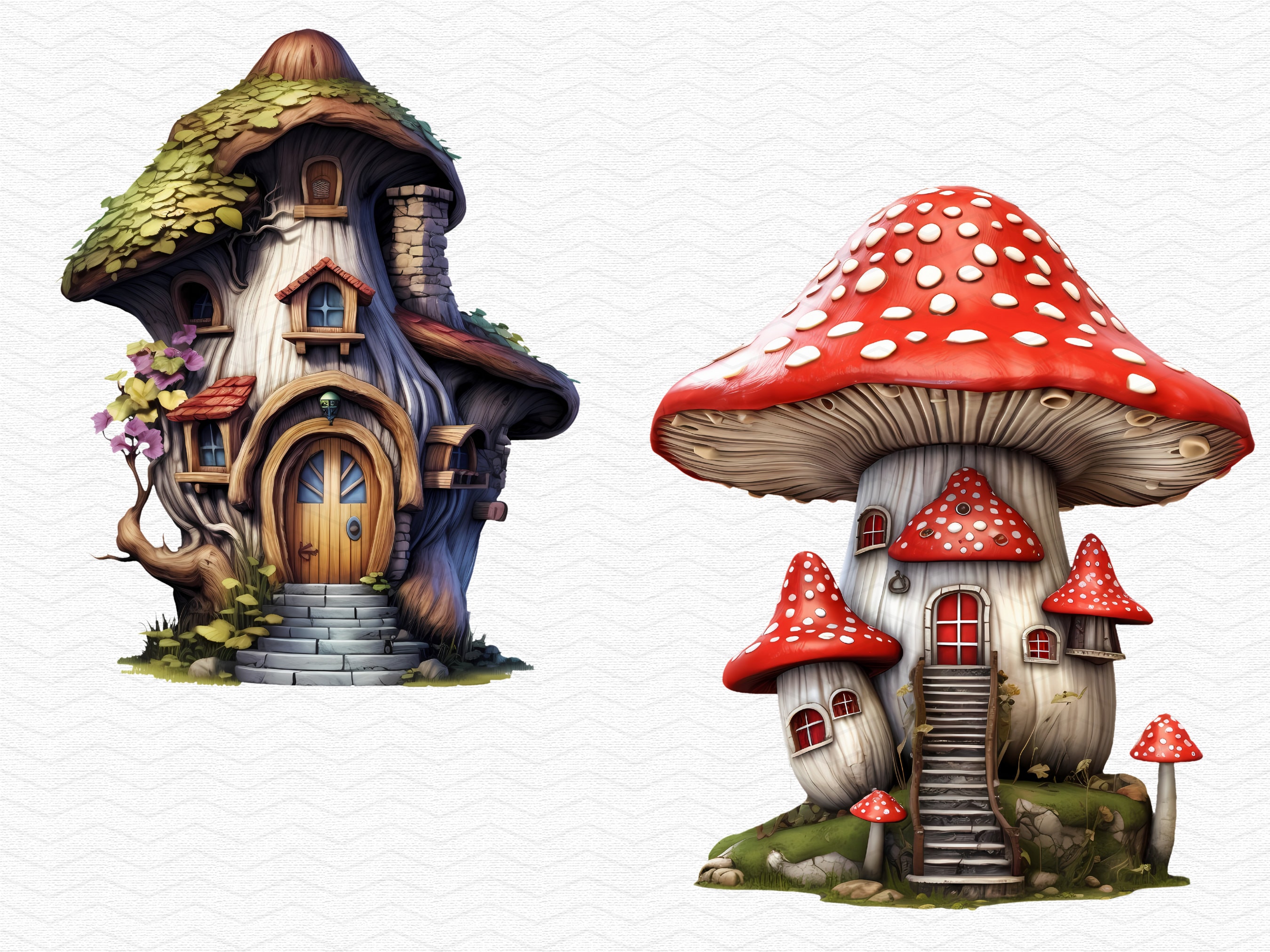 Fairy Garden House Clipart | 12 PNG Clipart | Cute Fairy Tale Clipart ...