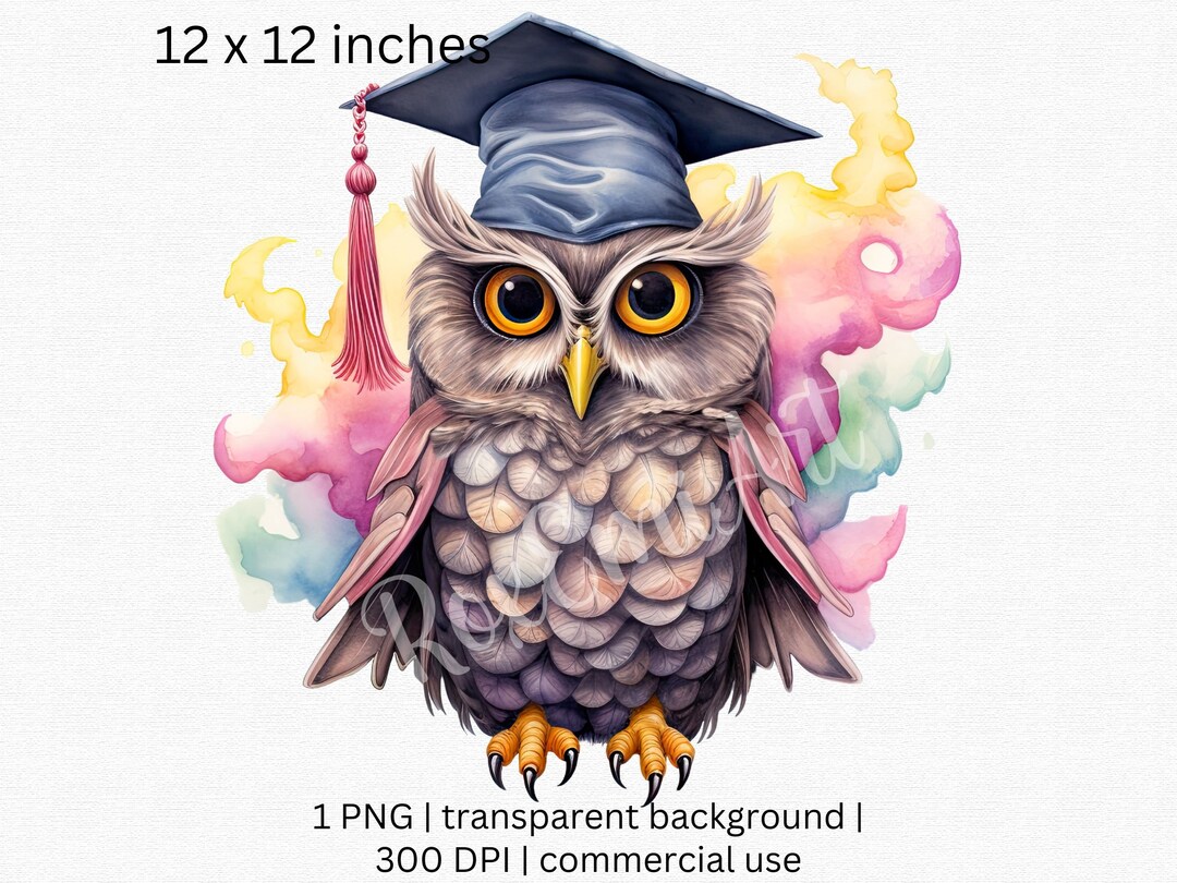 Graduation Clipart, Owl With Flames PNG, Graduation Cap PNG, Graduate ...