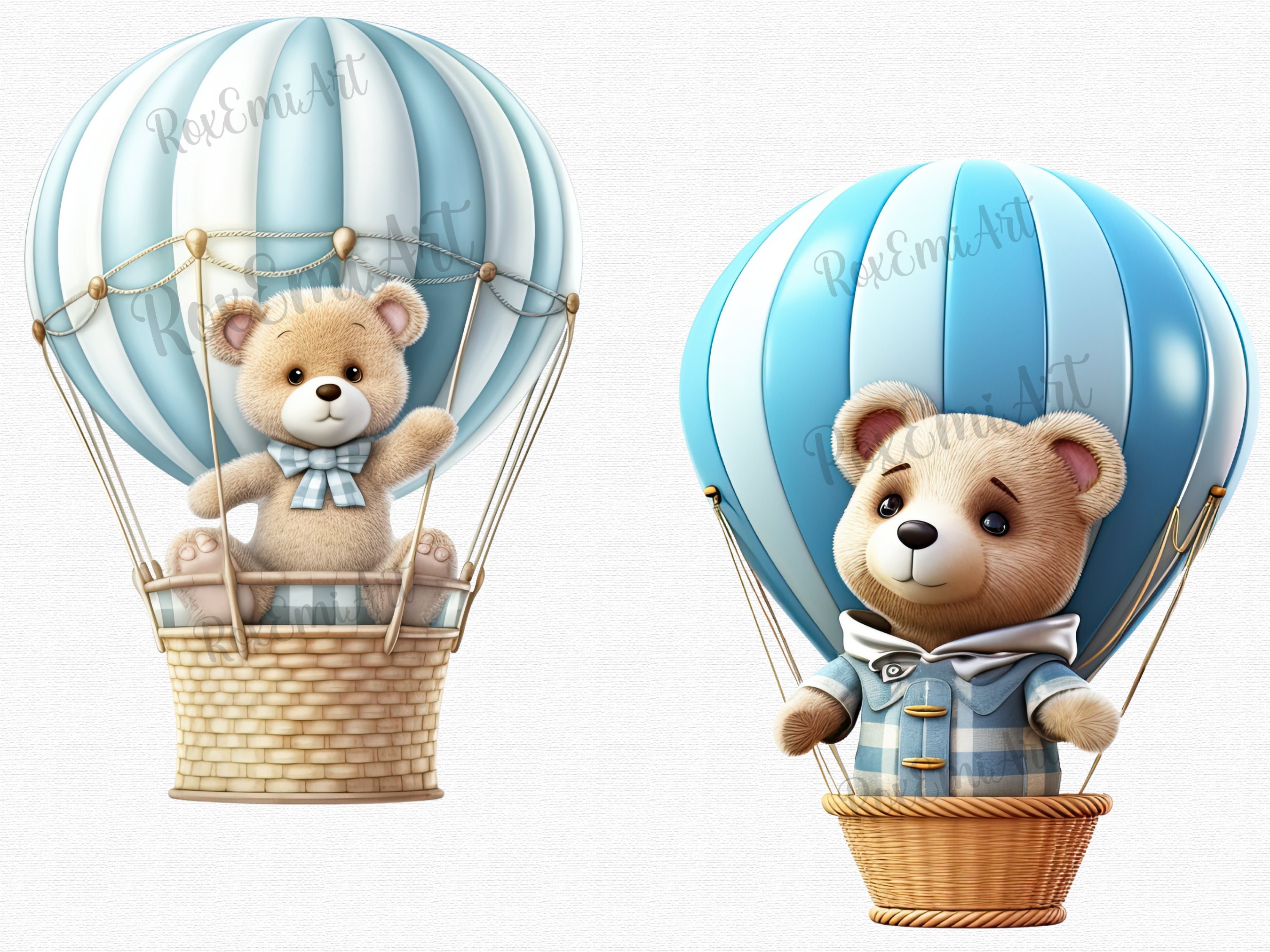 Teddy Bear Clipart Hot Air Balloon Clipart Baby Shower - Etsy