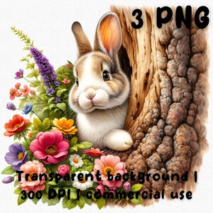 Easter Bunny Bliss Clipart Bundle | Floral Rabbit Illustrations ...