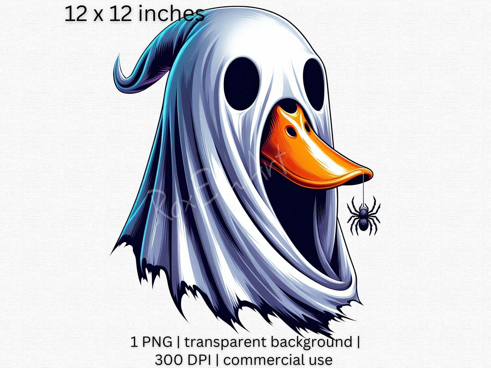 Spooky Ghost Duck Clipart, Halloween Clipart, Cute Cartoon Duck PNG ...