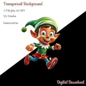 Cute Christmas Elf Clipart Bundle - Transparent PNG - for Christmas ...