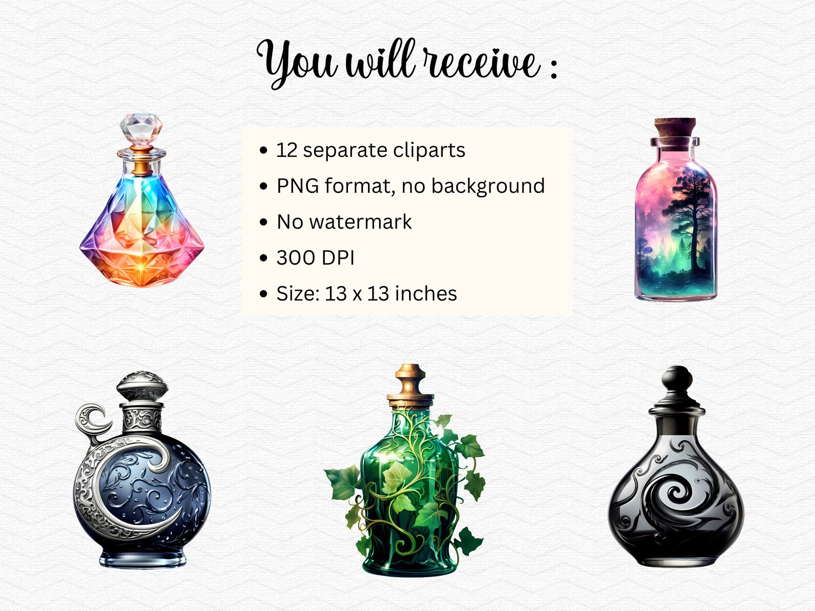 Potion Clipart Magic Clipart Bundle PNG Free Commercial - Etsy
