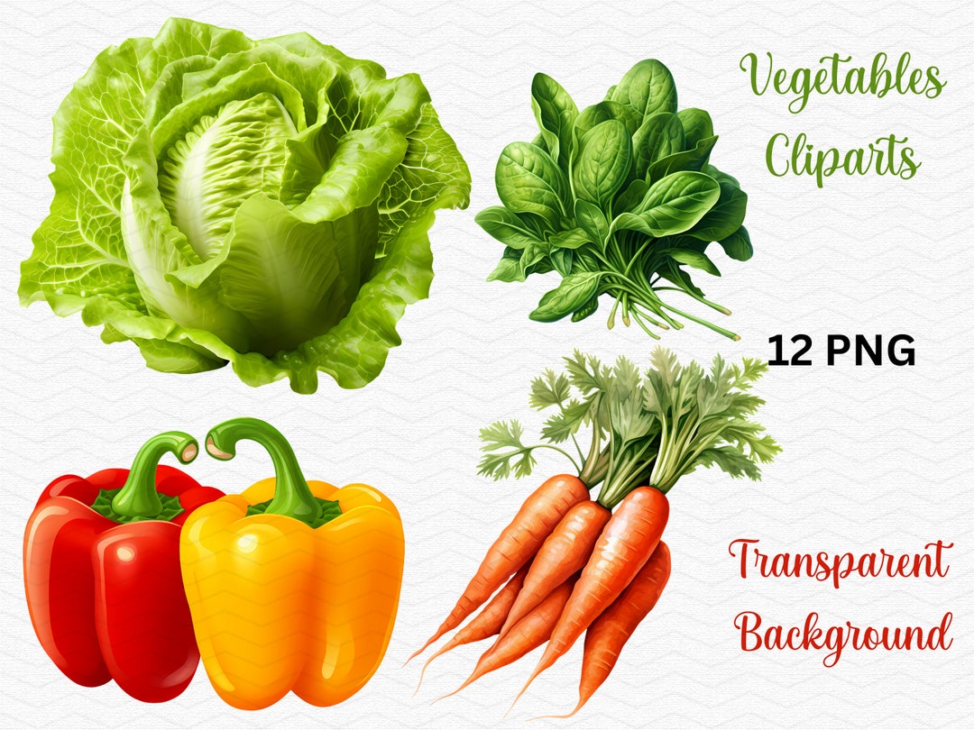 Vegetables Clipart | Cottagecore Clipart PNG Bundle | Free Commercial ...