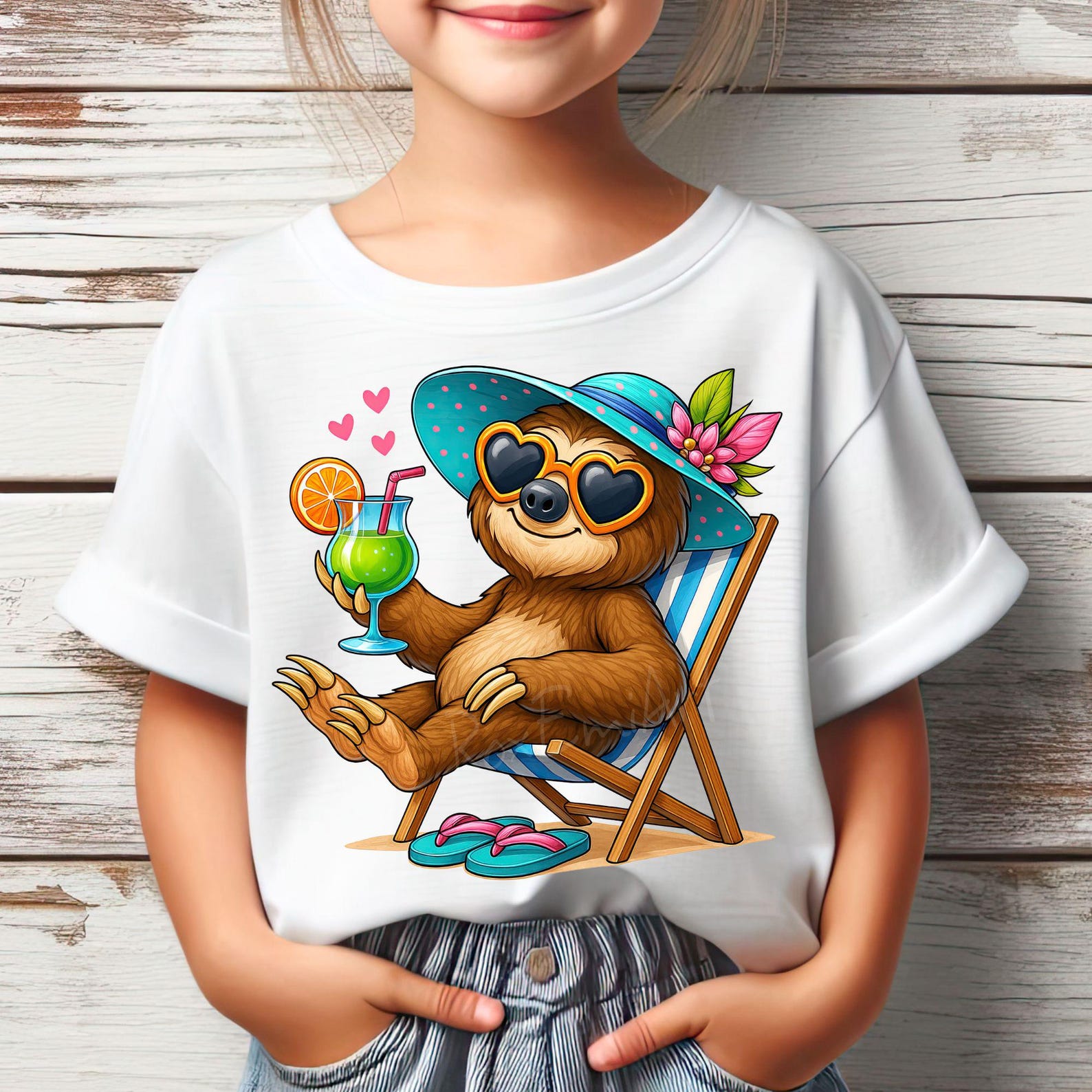 Cute Summer Sloth Clipart, Beach Png, Relaxing Tropical Animal PNG ...