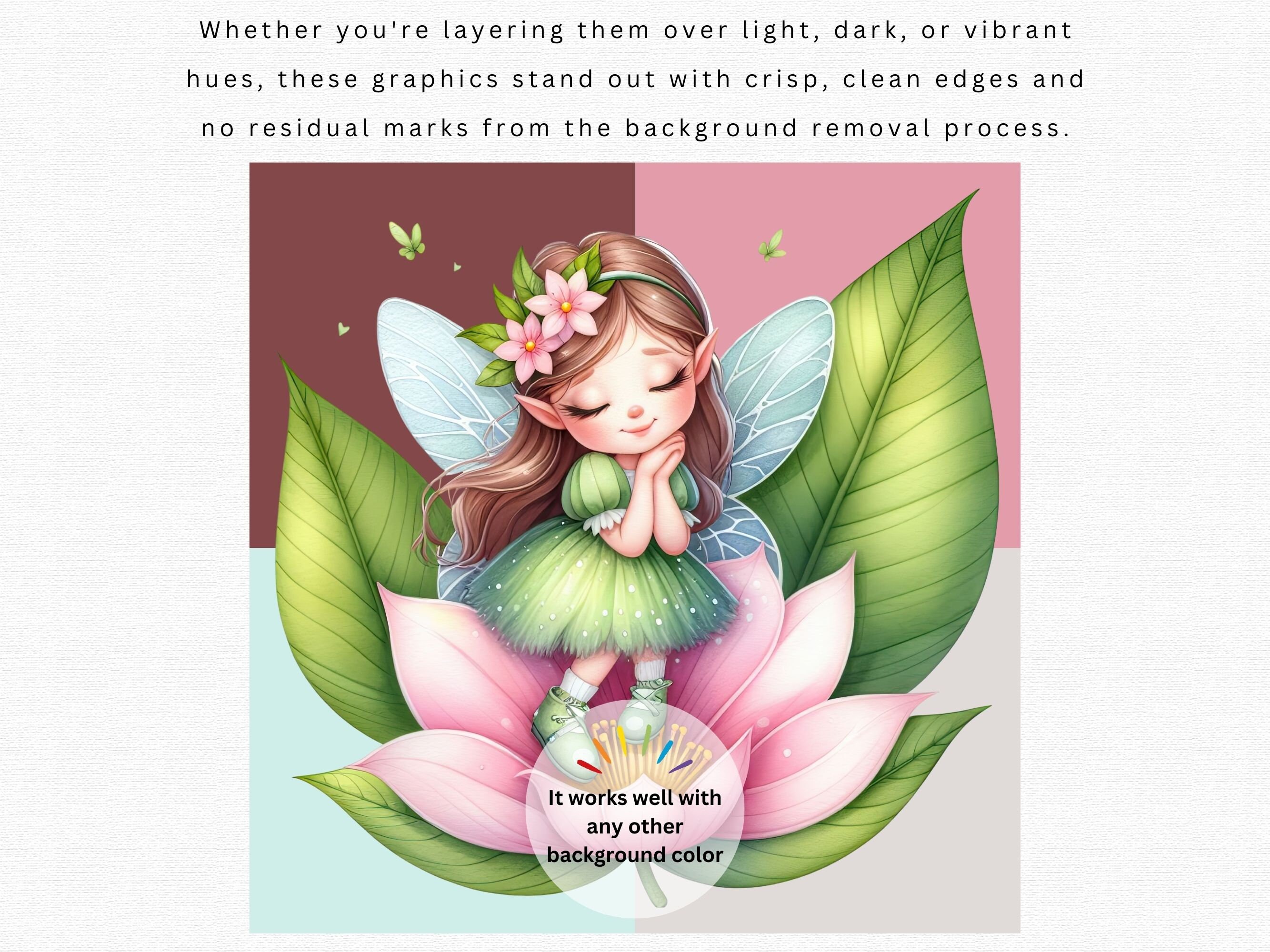 Cute Sleepy Fairy Clipart, Enchanting Fairy Tale Clipart. Perfect for ...