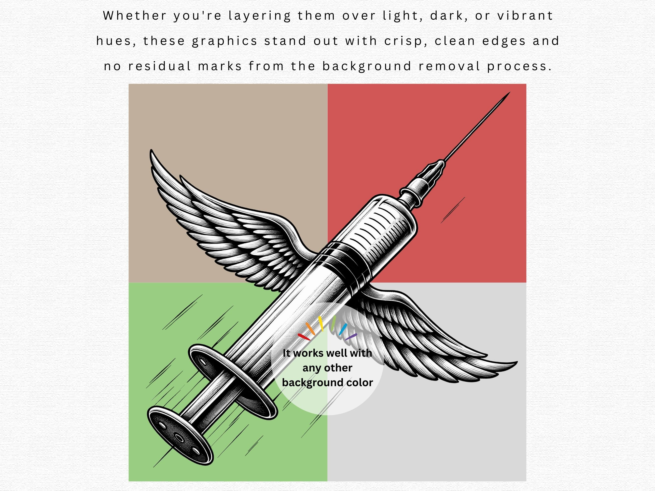 Nurse Clipart, Syringe With Wings PNG, School Nurse SVG, Perfect for ...