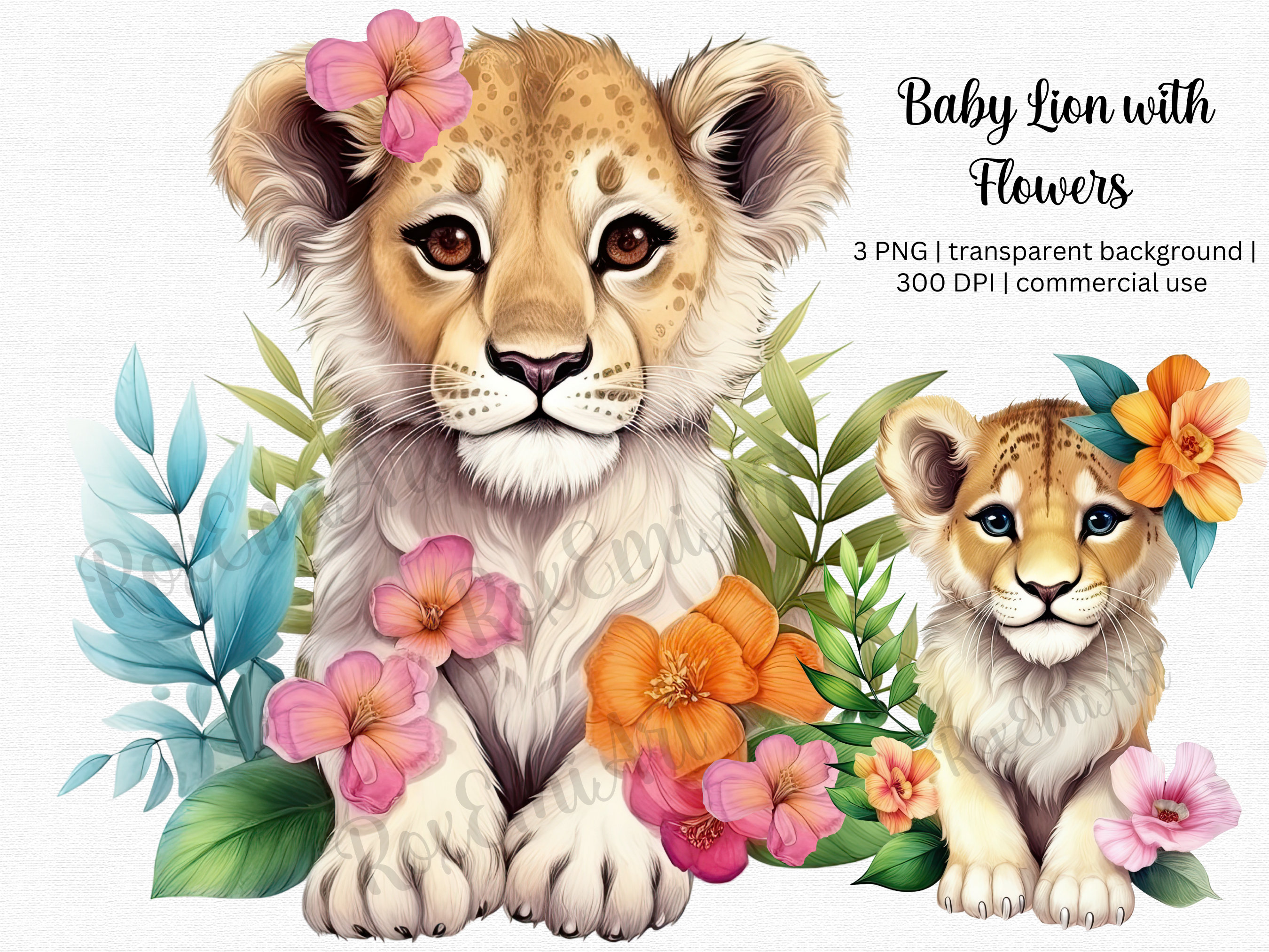 Baby Lion Clipart | Cute Baby Jungle Animals for Lion Baby Shower ...