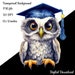 Graduation Clipart | Watercolor Owl PNG | Printable Bird | Graduation ...