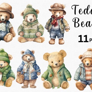 Watercolor Teddy Bear Clipart | Nursery Clipart | Costume Design ...