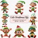 Cute Christmas Elf Clipart Bundle Transparent PNG for - Etsy
