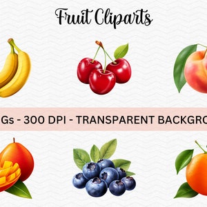 Juicy Fruit Clipart Bundle | Apple Clipart, Cherry Clipart and More ...