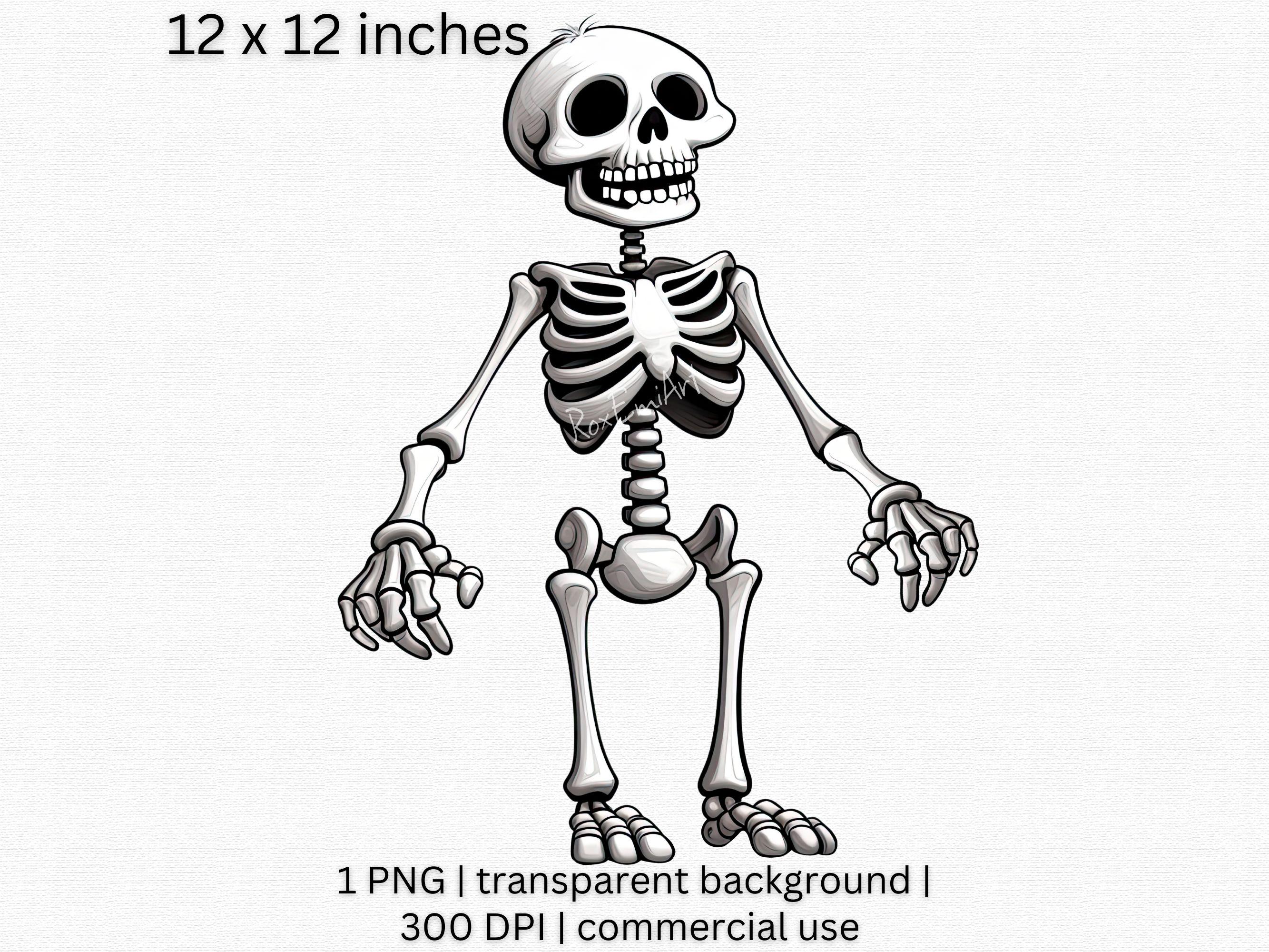 Black and White Skeleton Clipart Perfect for a Halloween Tshirt Design ...