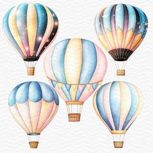 Hot Air Balloon Watercolor Clipart | Digital Download | Free Commercial ...