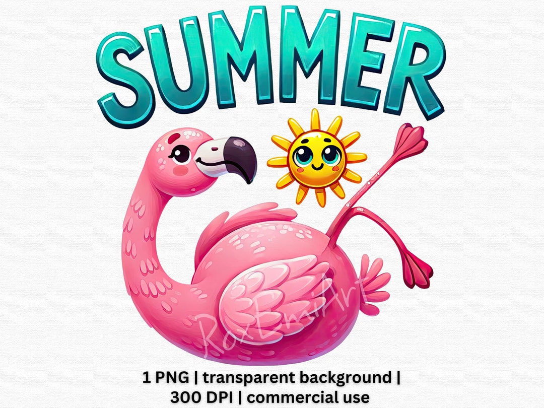 Cute Playful Flamingo PNG, Fun Summer Clipart, Adorable Cartoon Beach ...