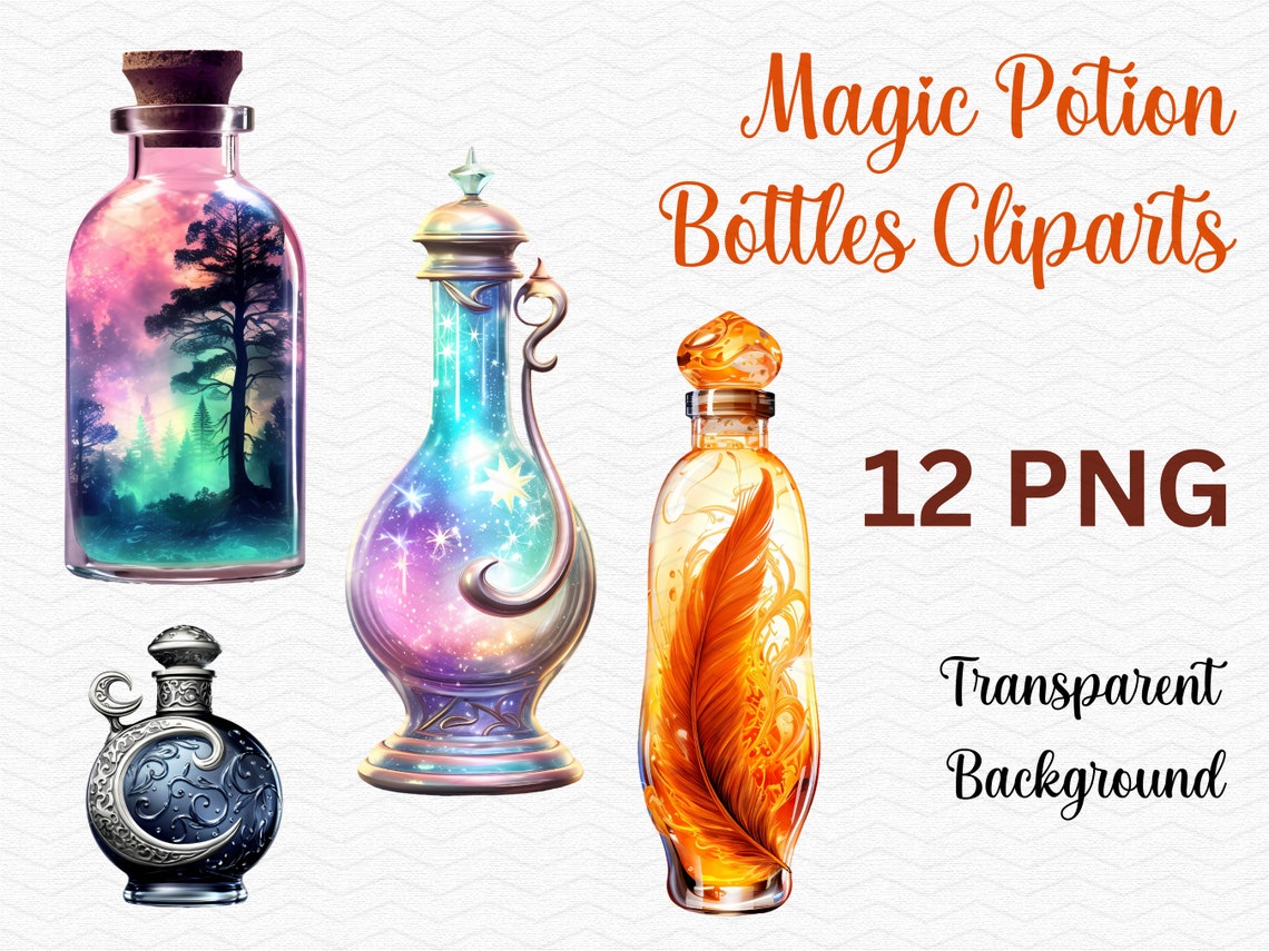 Potion Clipart Magic Clipart Bundle PNG Free Commercial - Etsy